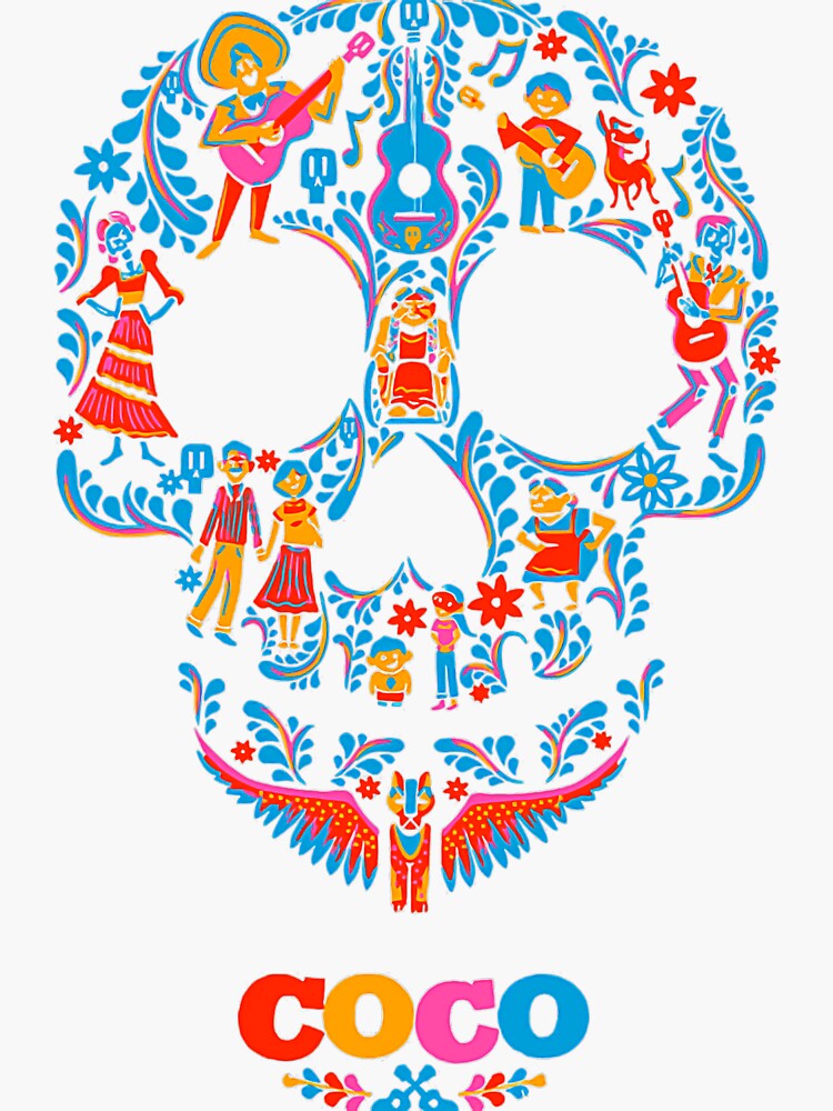 "Coco Coco Coco skull" Sticker for Sale by michaelbuler | Redbubble