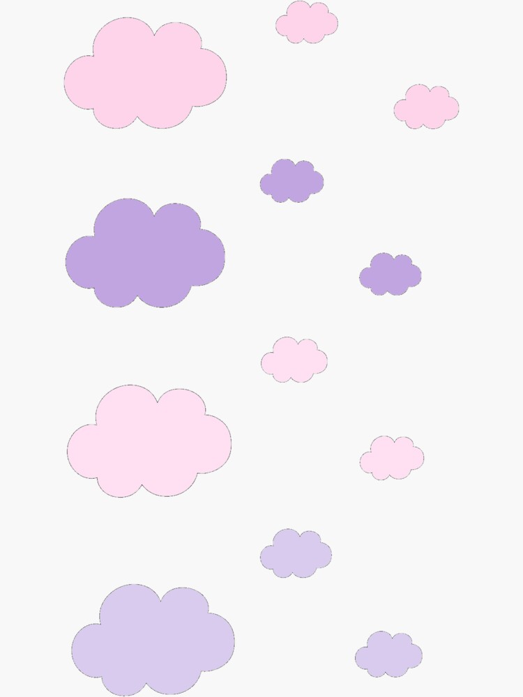"pink and purple clouds sticker pack" Sticker for Sale by hailschmidt ...