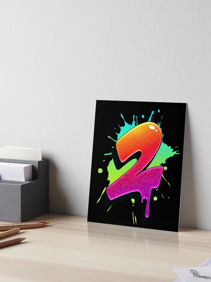 "Graffiti Number 2 Digit Colorful Paint Splash Style" Art Board Print ...