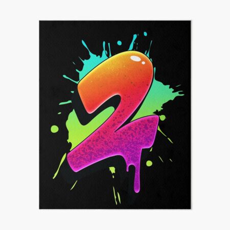 "Graffiti Number 2 Digit Colorful Paint Splash Style" Art Board Print ...