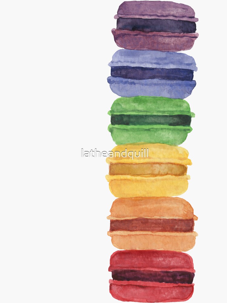 "Rainbow Macaron" Sticker for Sale by latheandquill | Redbubble