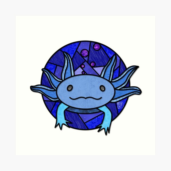 "Blue Axolotl Stained Glass" Art Print for Sale by Avant-Cute | Redbubble