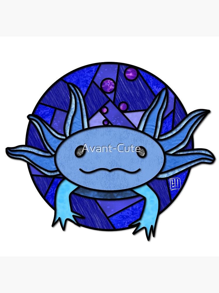 "Blue Axolotl Stained Glass" Art Print for Sale by Avant-Cute | Redbubble