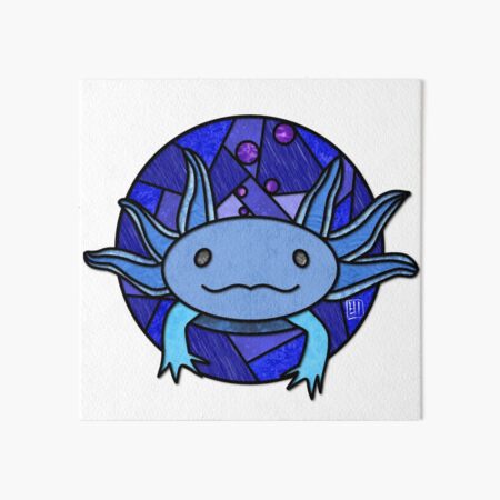 "Blue Axolotl Stained Glass" Art Board Print for Sale by Avant-Cute ...