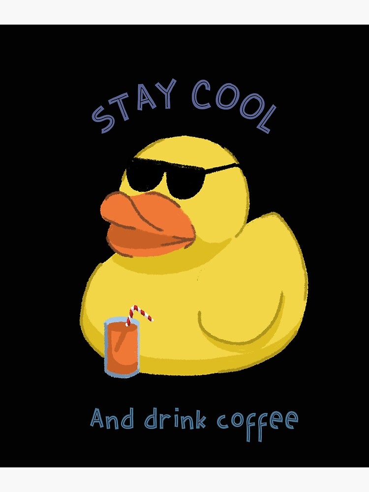 "Cute Duck Drinking Coffee" Poster for Sale by Jkings25 | Redbubble