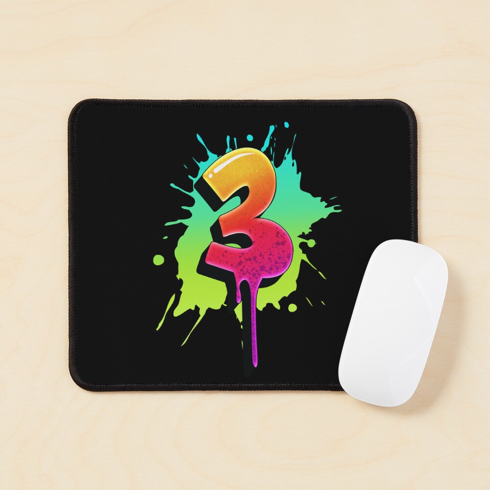 "Graffiti Number 3 Digit Colorful Paint Splash Style" Sticker for Sale ...