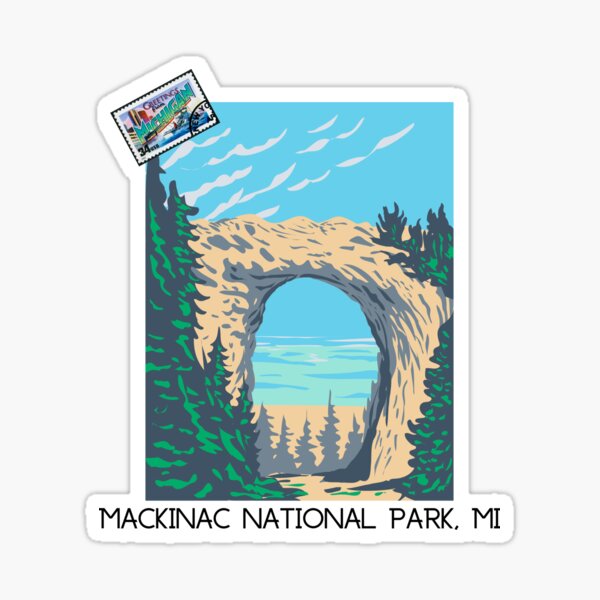 "Mackinac Island State Park, Michigan park service design" Sticker for ...