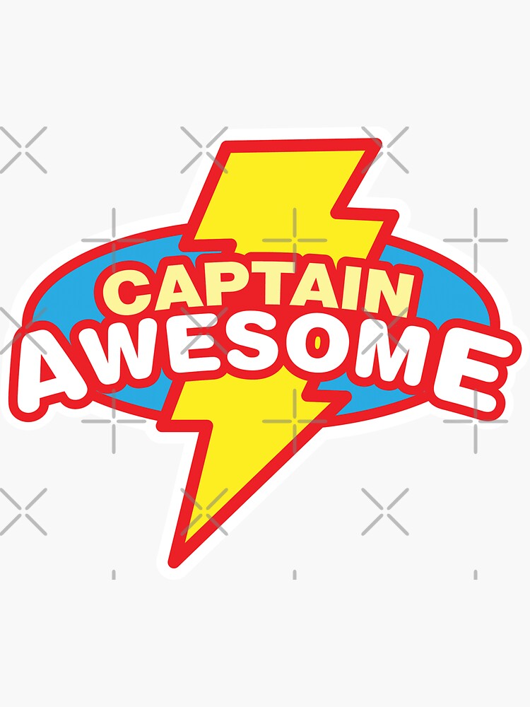 "Captain Awesome" Sticker by DetourShirts | Redbubble