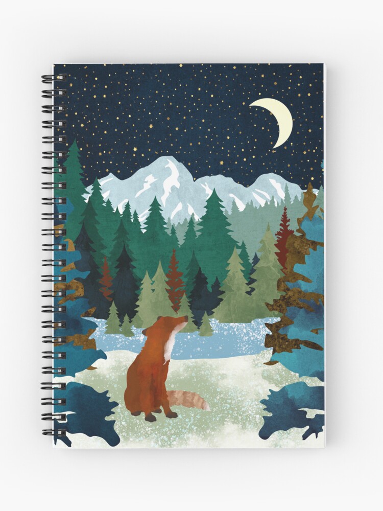 "Winter Fox Vista" Spiral Notebook for Sale by spacefrogdesign | Redbubble