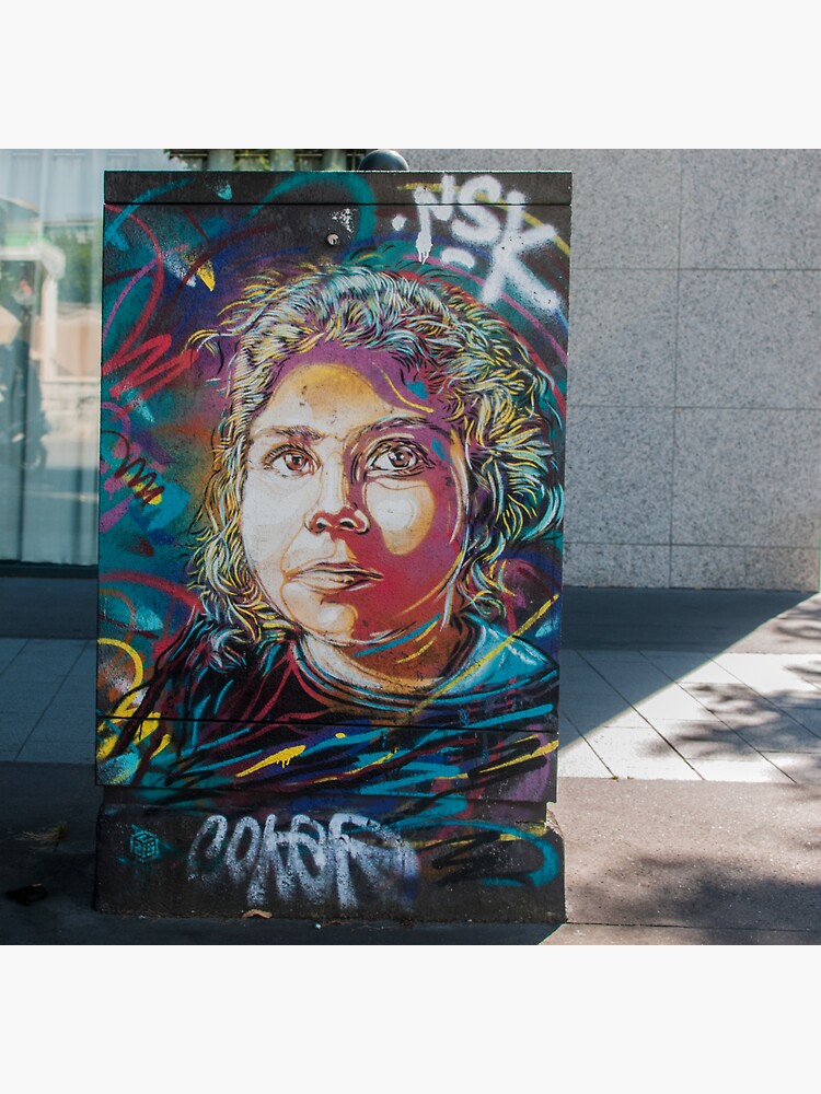 "C215 - Portrait - Paris 2017" Sticker by Street-Art-Agu | Redbubble