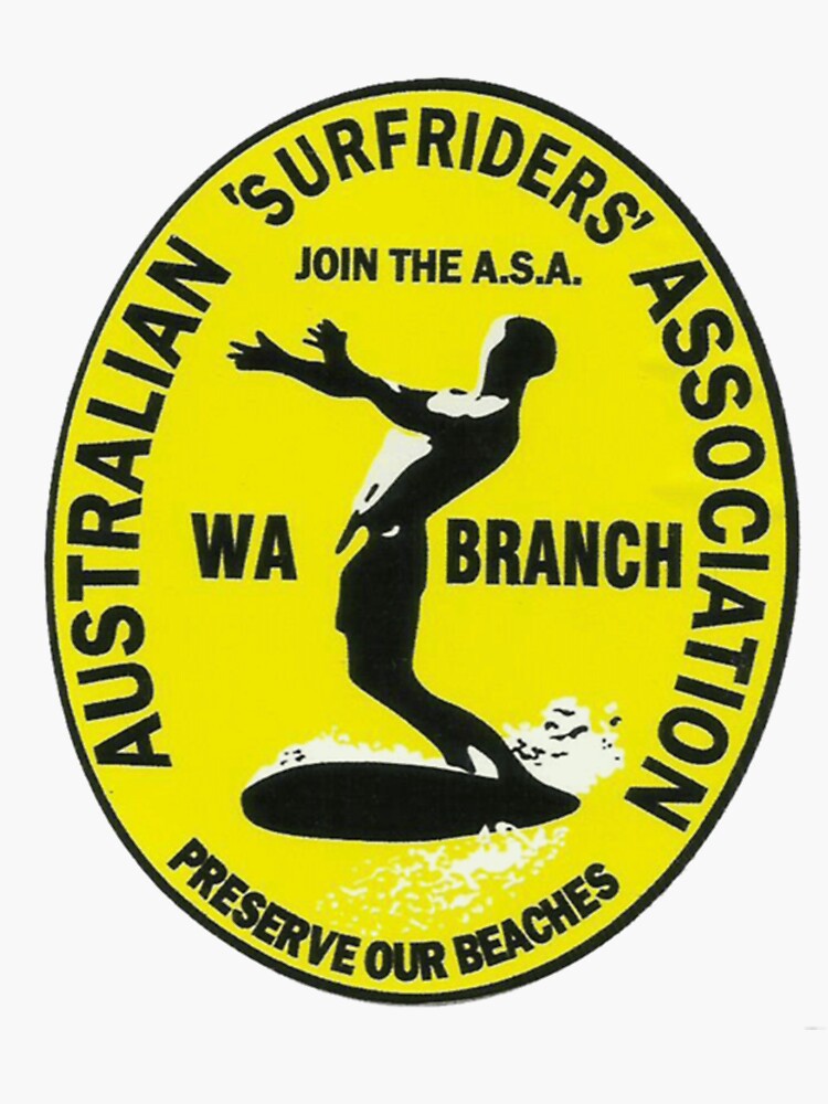 "Yellow Vintage Model Retro -Australian-Surfrider S.A Logos " Sticker ...