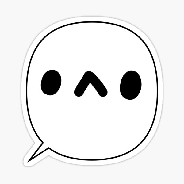 "Chat bubble face" Sticker for Sale by Nyamelon | Redbubble