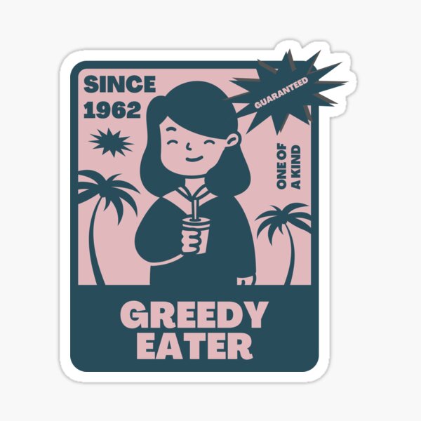 "Greedy Eater 1962 - 60th Birthday" Sticker for Sale by TastyTheory ...