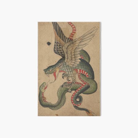 "Japanese-inspired Dragon and Snake Tattoo" Art Board Print for Sale by ...