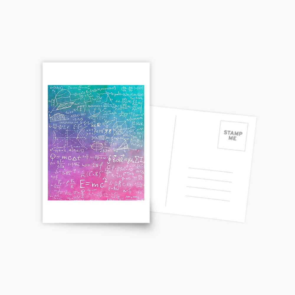 "Math Formula Equation Watercolor" Postcard by PopArtDesigns | Redbubble