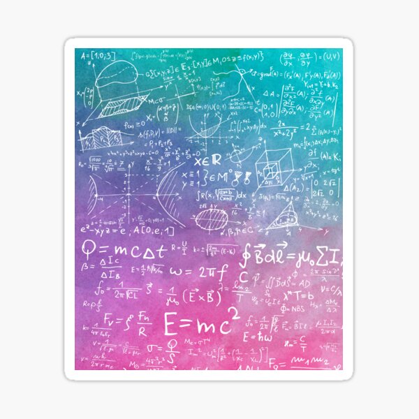 Sticker « Math Formula Equation Aquarelle », par PopArtDesigns | Redbubble