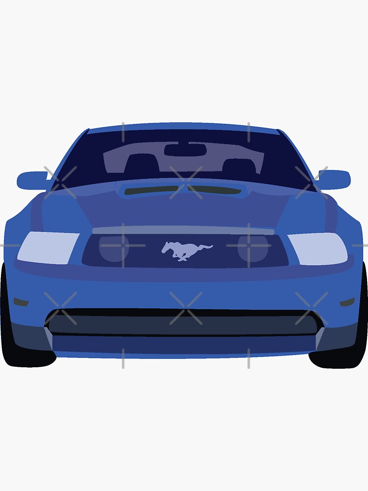 "Blue Mustang " Sticker for Sale by jillcook | Redbubble