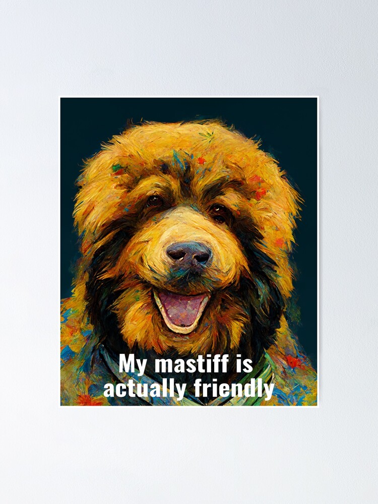 "Smiling Tibetan Mastiff Dog" Poster for Sale by Created-by-AI | Redbubble