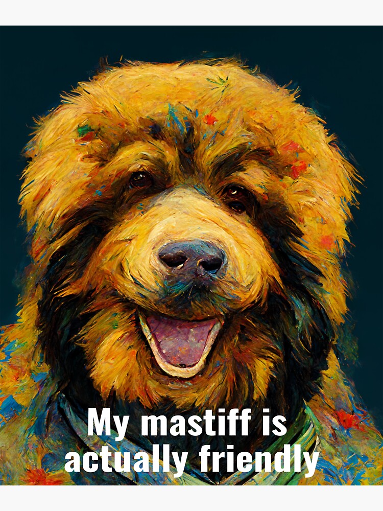 "Smiling Tibetan Mastiff Dog" Sticker for Sale by Created-by-AI | Redbubble