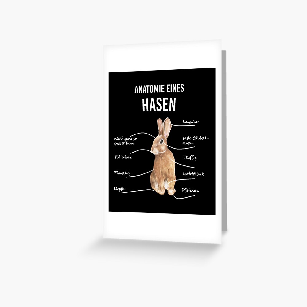 "Anatomy Of A Hare Rabbit Bunny Rabbit" Greeting Card for Sale by ...