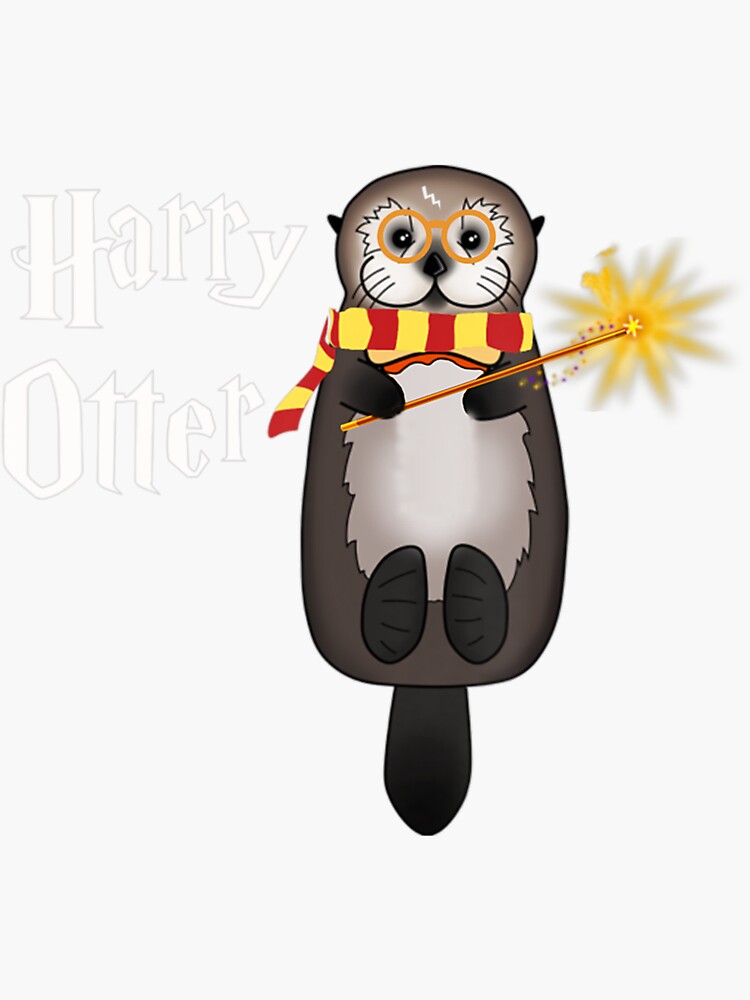 "Otter Magic Wizard Otter Harry" Sticker for Sale by DaiBai | Redbubble
