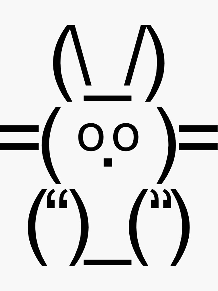 "ASCII rabbit bunny hare cony leveret Char" Sticker for Sale by ...