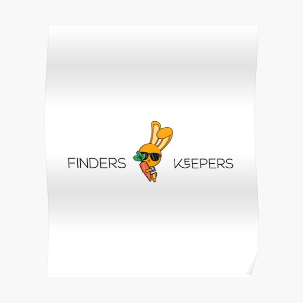 "Finders Keepers Cute Rabbit With A Carrot" Poster for Sale by ...