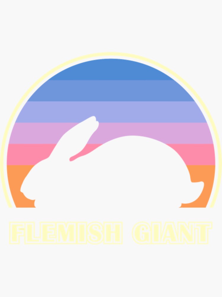 "Flemish Giant Rabbit Vintage Sunset Rabbit" Sticker for Sale by ...