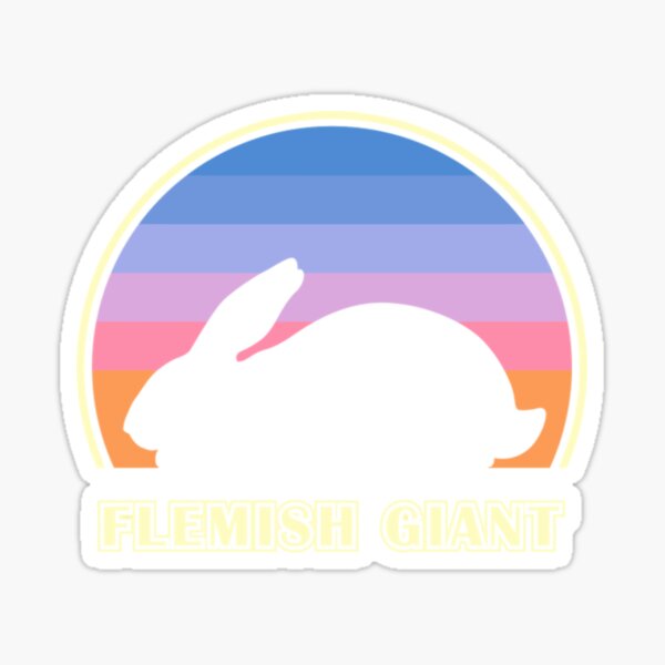 "Flemish Giant Rabbit Vintage Sunset Rabbit" Sticker for Sale by ...