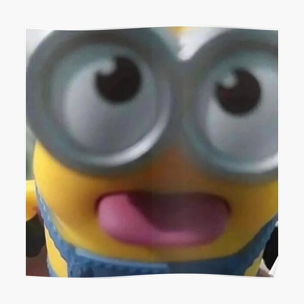 "minion selfie pose meme" Poster for Sale by Luckeye | Redbubble