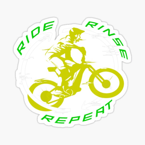 "Ride Rinse Repeat Mountain Biking Bmx Racing" Sticker for Sale by ...
