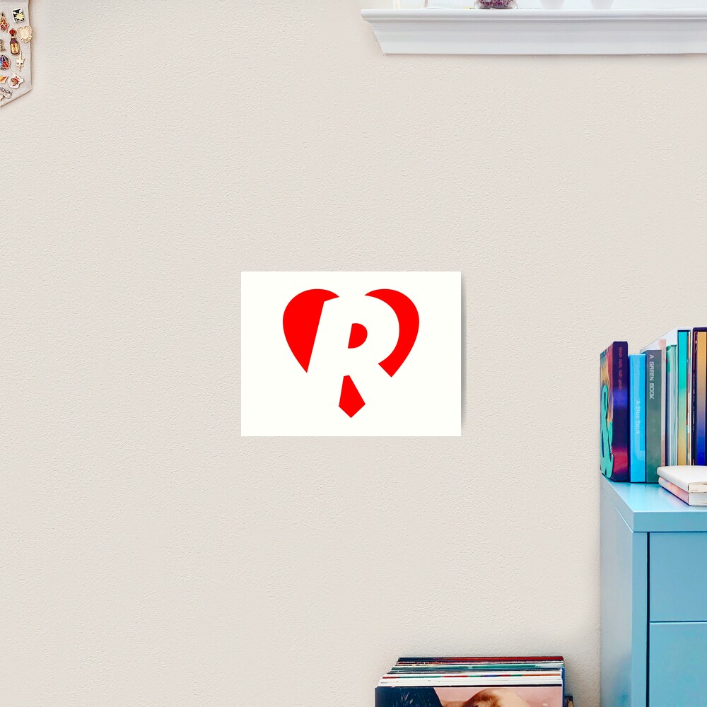 "I love R - Heart R - Heart with letter R" Art Print for Sale by ...