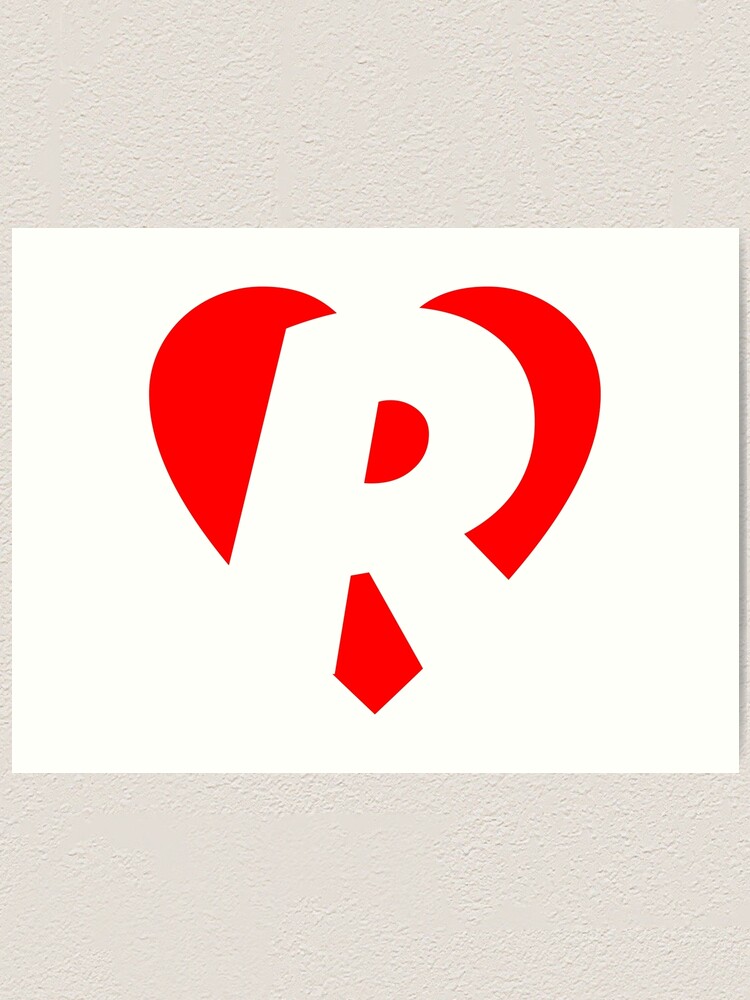 "I love R - Heart R - Heart with letter R" Art Print for Sale by ...