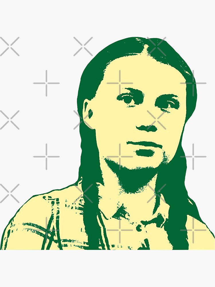 "Brown Greta Thunberg " Sticker for Sale by AdalbetHaman | Redbubble