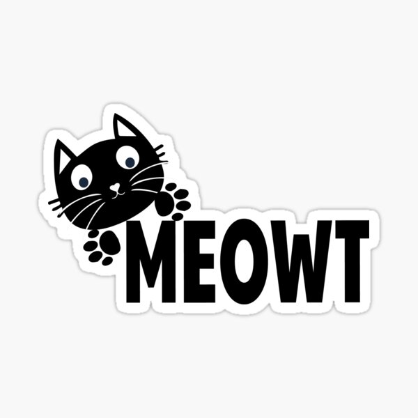 "Meow" Sticker for Sale by ErasDesign | Redbubble