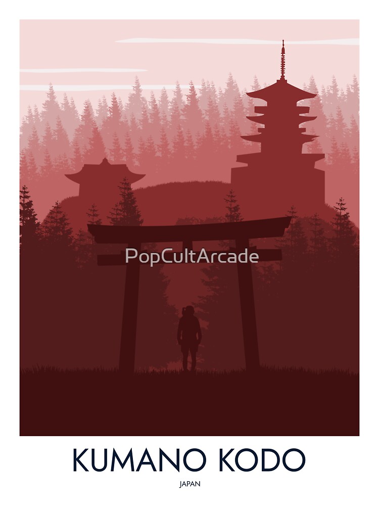"Kumano Kodo - Minimalist Travel Style - Vintage Travel Art" Sticker ...