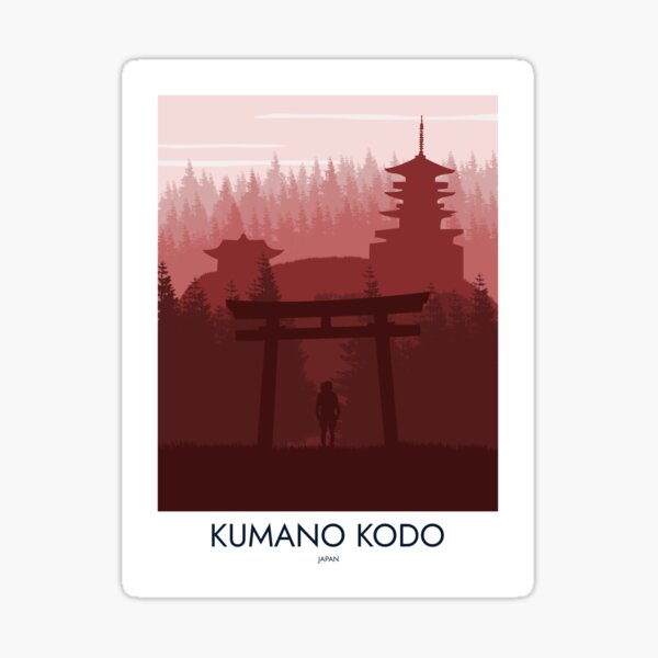 "Kumano Kodo - Minimalist Travel Style - Vintage Travel Art" Sticker ...