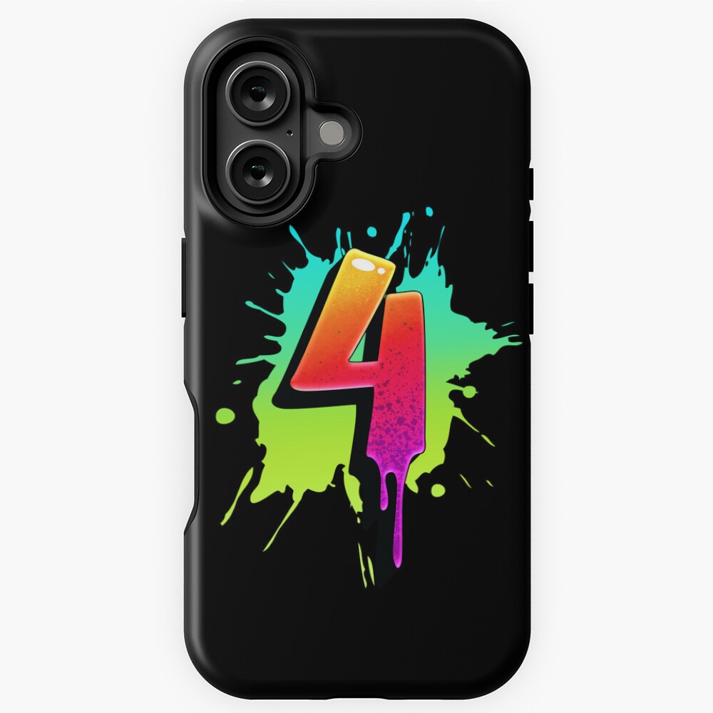 "Graffiti Number 4 Digit Colorful Paint Splash Style" Sticker for Sale ...