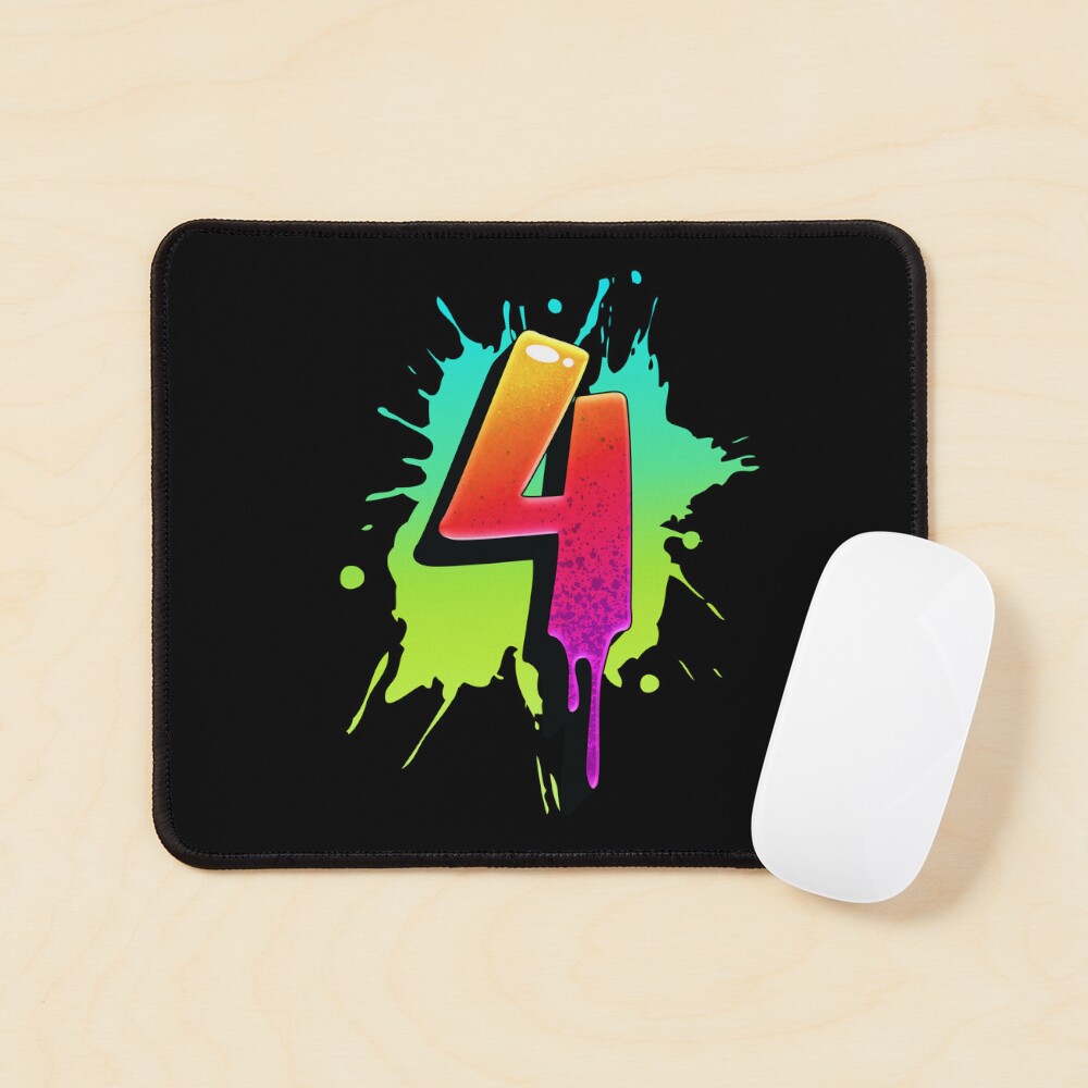 "Graffiti Number 4 Digit Colorful Paint Splash Style" Sticker for Sale ...