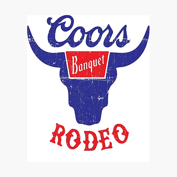 "Coors Banquet Rodeo Logo Distressed" Photographic Print for Sale by ...