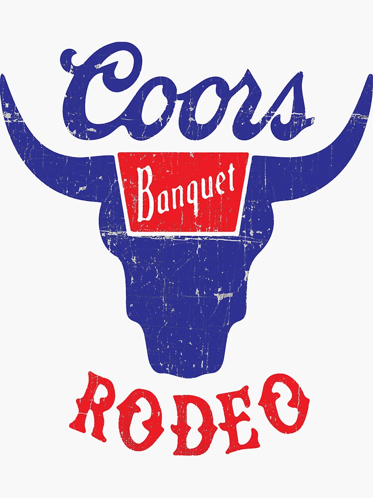 "Coors Banquet Rodeo Logo Distressed" Sticker for Sale by sarffixwan ...
