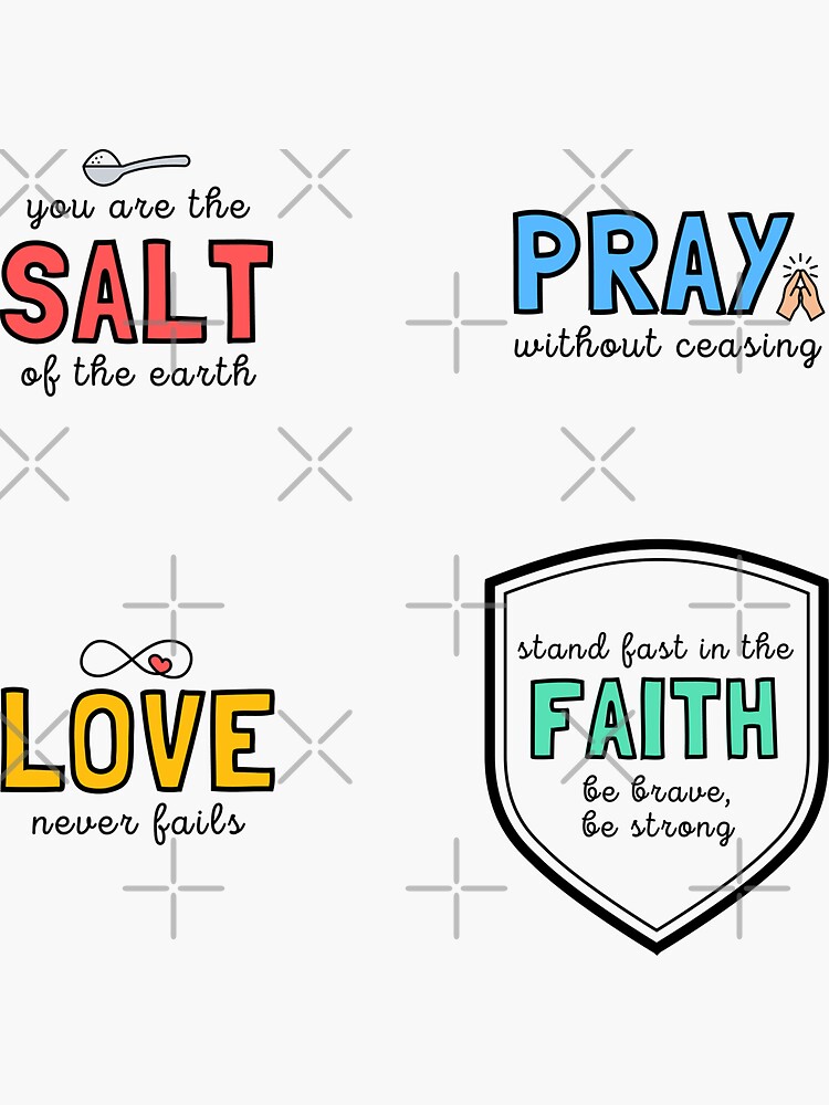 "Bible Verses Pack - Salt, Faith, Love, Pray" Sticker for Sale by ...