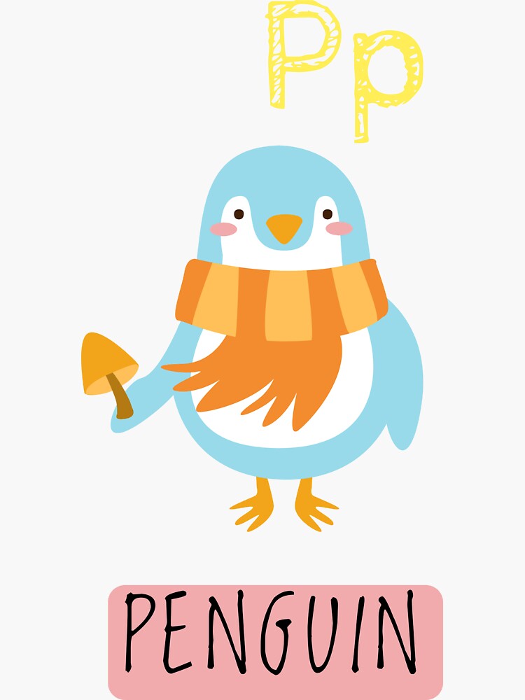 "Names of Animals - P for Penguin Sticker" Sticker for Sale by EIRENE ...