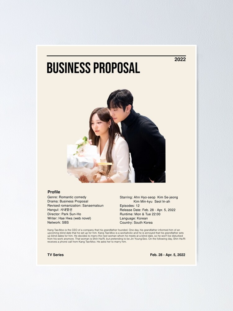 "Business Proposal 2022 (kdrama)" Poster for Sale by LadyPPink | Redbubble
