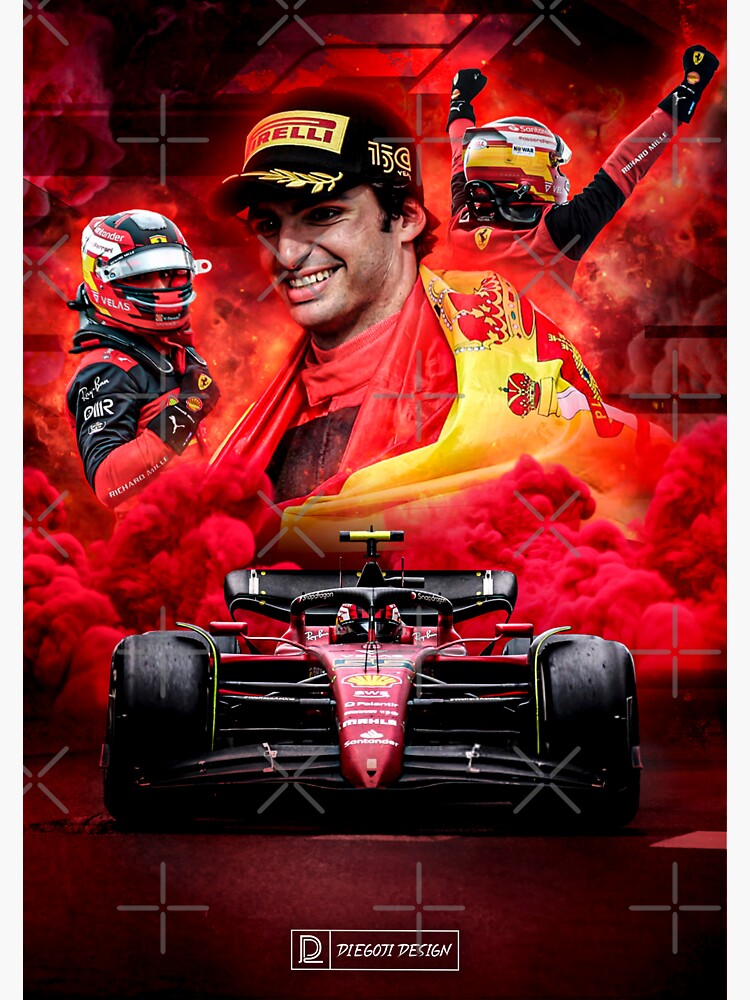 "Carlos Sainz and Ferrari F1 2022 (without letters)" Sticker for Sale ...