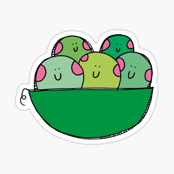 "Busy Little Pea Pod" Sticker for Sale by fromthepond | Redbubble