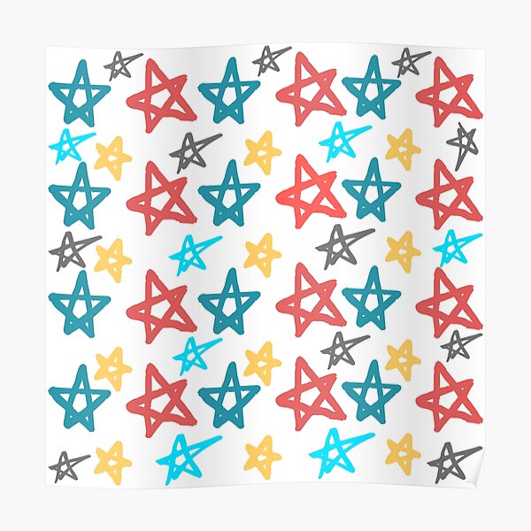 "drawing stars pattern" Poster for Sale by jassimGA | Redbubble