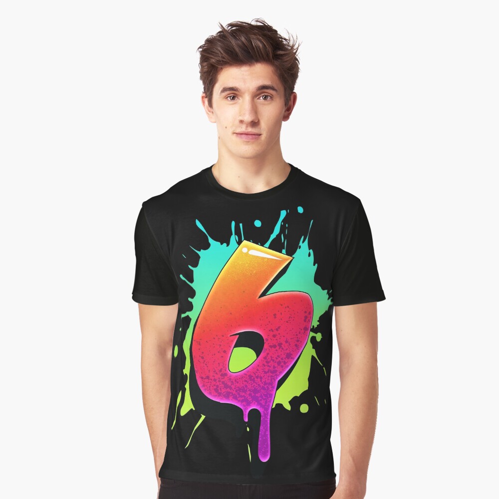 "Graffiti Number 6 Digit Colorful Paint Splash Style" Poster for Sale ...