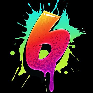 "Graffiti Number 6 Digit Colorful Paint Splash Style" Sticker for Sale ...