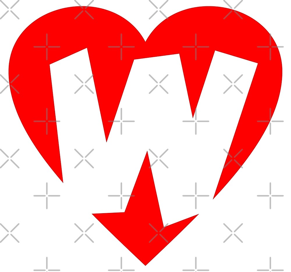 "I love W - Heart W - Heart with letter W" by theshirtshops | Redbubble